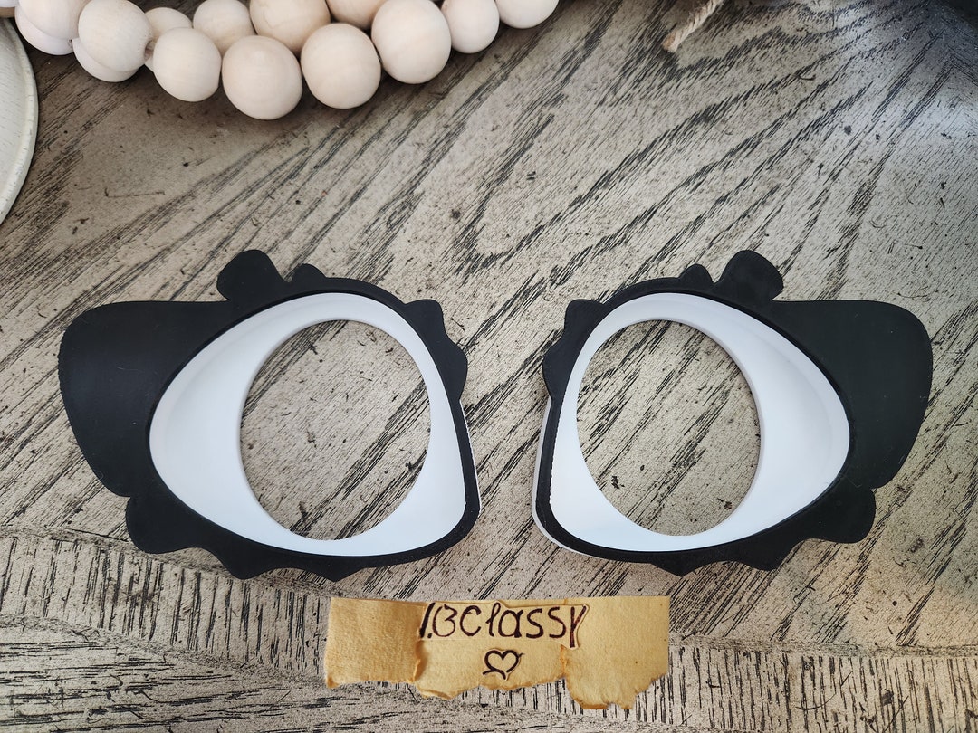 FREE SHIPPING 3D Printed Fursuit Costume Fluffy Eyeblanks (attachable ...