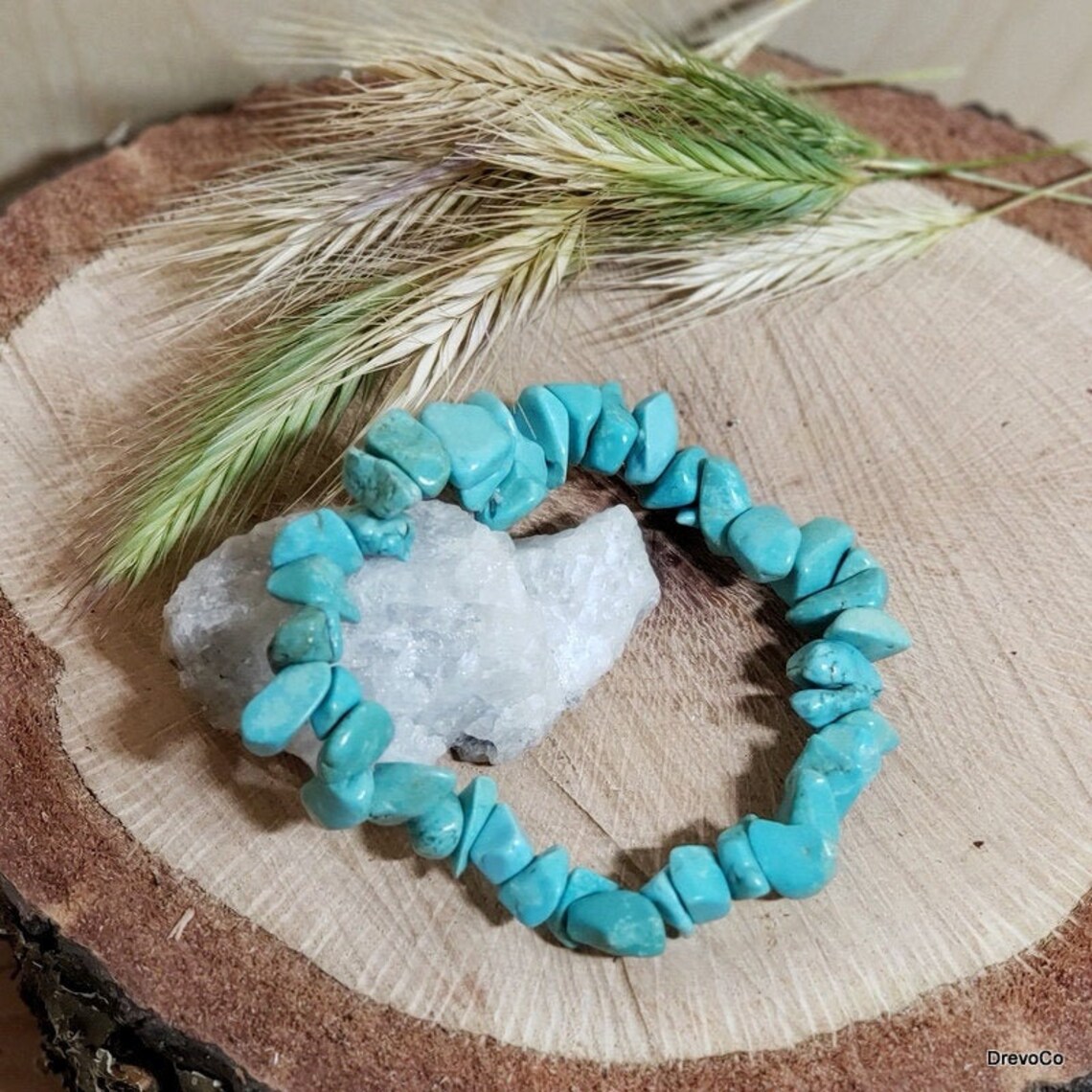 Turquoise Gemstone Chips Bracelet Energy Bracelet Natural - Etsy