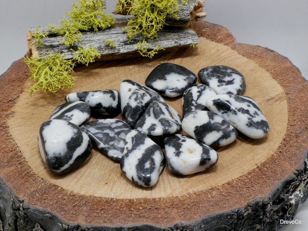 Zebra MARBLE Tumbled Stones Polished Healing Crystals and - Etsy