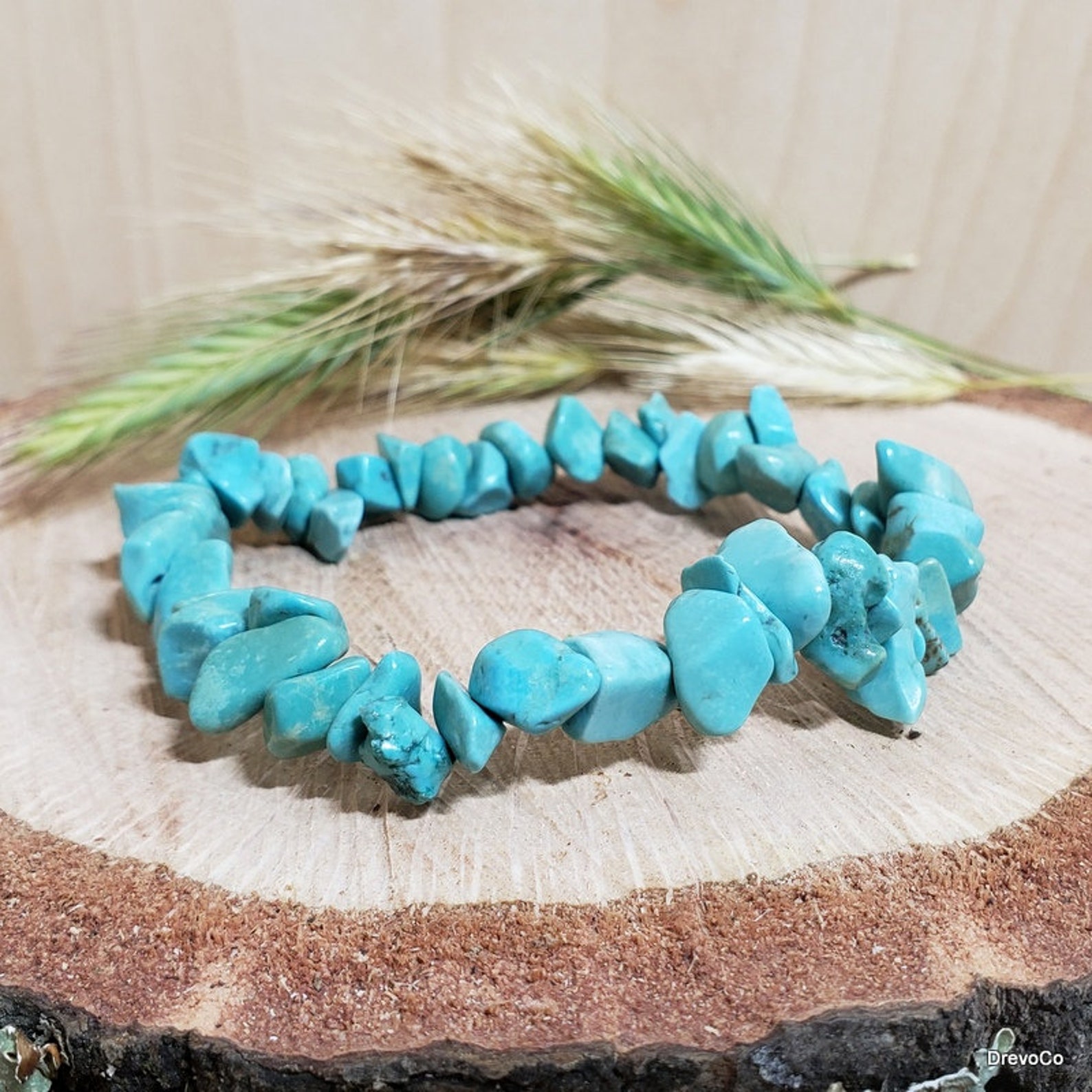 Turquoise Gemstone Chips Bracelet Energy Bracelet Natural - Etsy
