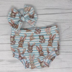 Easter Bummie Set, Bunny Bloomers, , Girls Bummie Set, Bummie and Bow Sets - Etsy