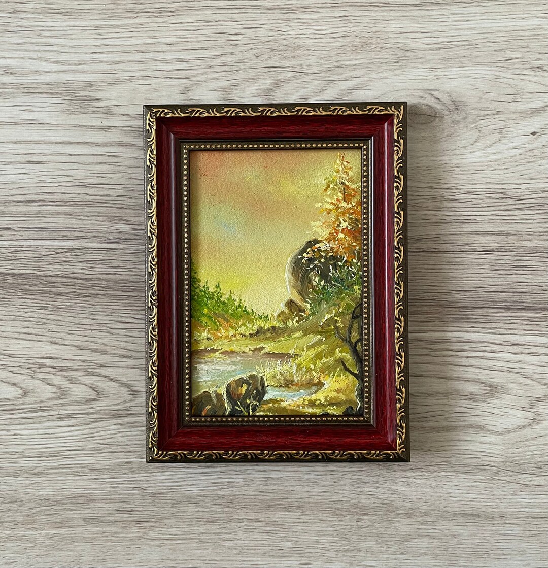 Mini Vintage Painting, Oil Painting Miniature, Vintage Oil Painting ...