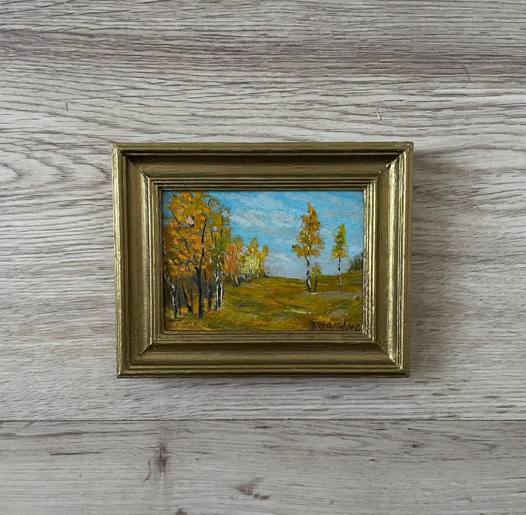 Miniature Oil Painting Original, Oil Painting Miniature, Vintage Oil ...