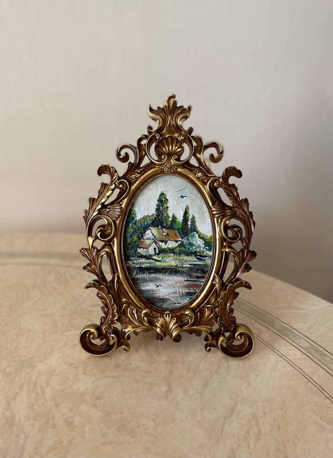 Gold Framed Vintage Painting Original Oil Painting Vintage - Etsy