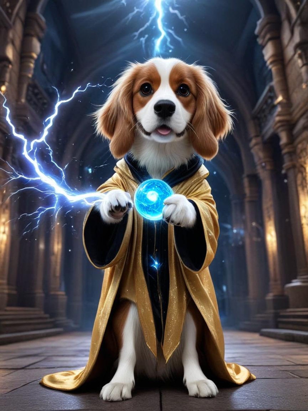 Custom Wizard Pet Portrait- Magical Dog & Cat Art, Digital Art ...
