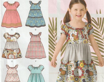 Easy-to-sew Peasant Dress Simplicity 2377 A 3,4,5,6,7,8 Uncut Sewing ...