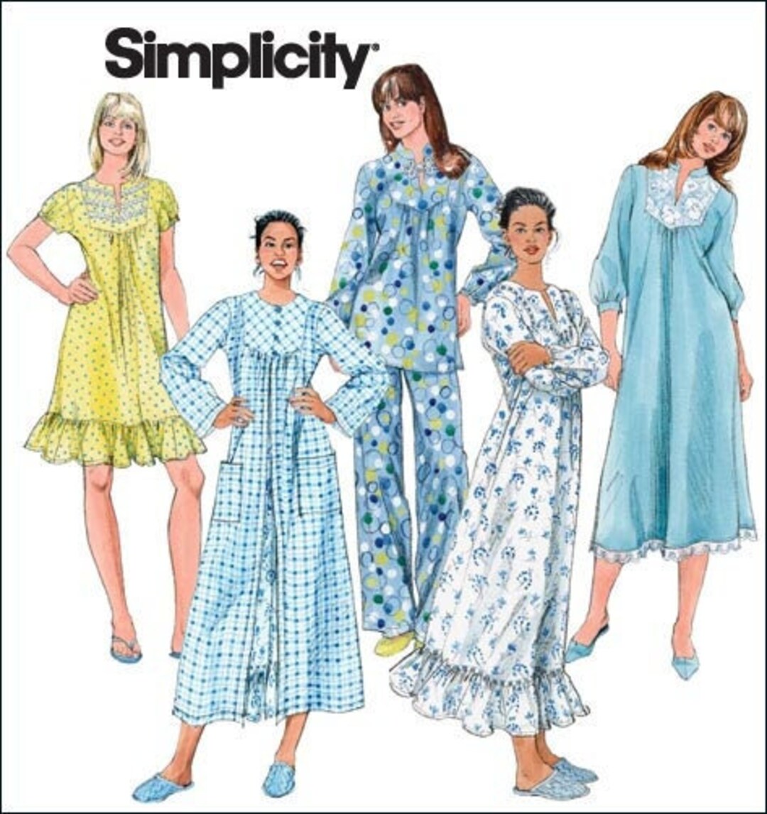 Womens Pajamas Stretch Knit Simplicity Sewing Pattern 1721 UNCUT Sizes ...