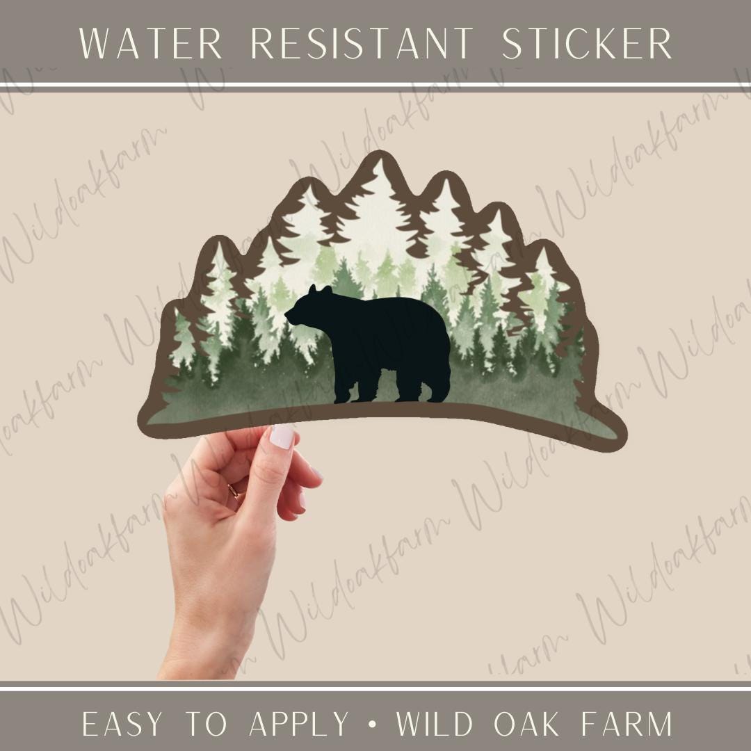 Outdoor Sticker, Woods, Trees, Bear, Montana, Alaska, Pnw, DECAL ...