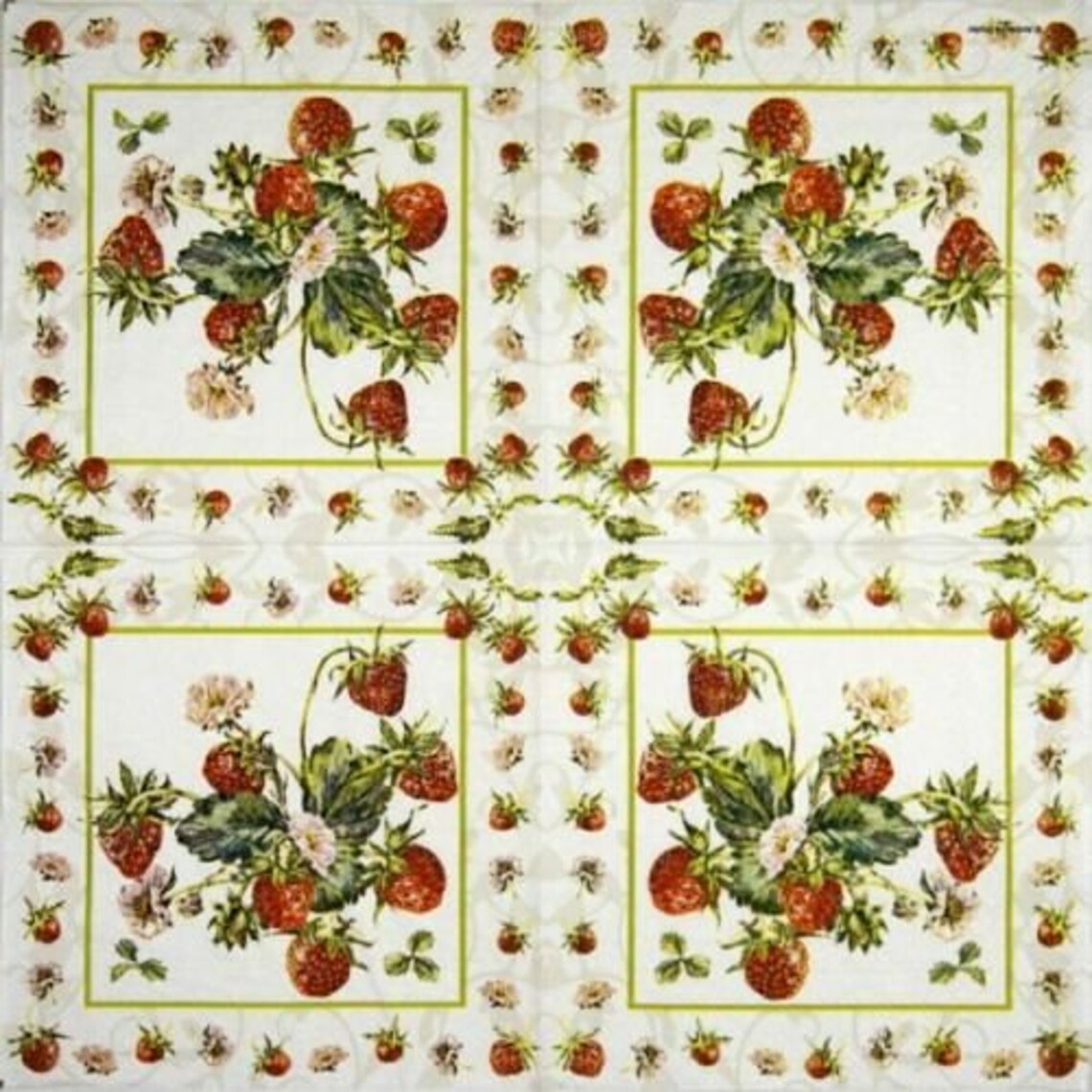 Fresh Strawberries Strawberry Plant Berry Paper Napkin - Etsy