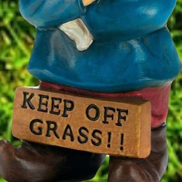 Funny Garden Grumpy Gnome Keep off the Grass - Etsy