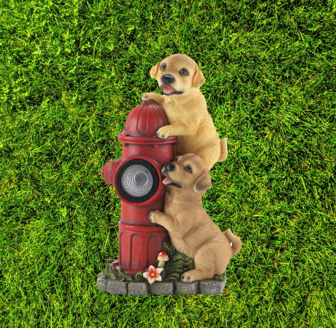 Puppies Fire Hydrant Solar Garden Light - Etsy