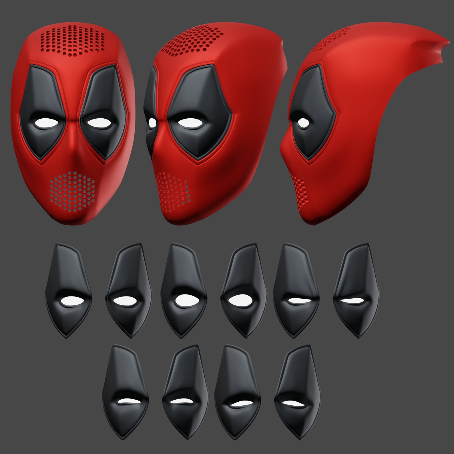 Deadpool 1-3 Faceshell/lense 3d Print File - Etsy
