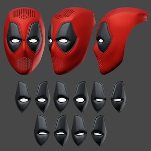 Deadpool 1-3 Faceshell/lense 3d Print File - Etsy