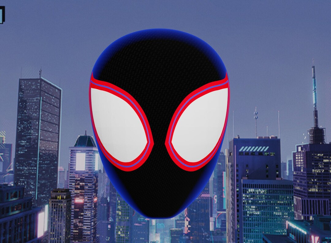Spider-man Miles Morales (into the Spiderverse) Faceshell/lense 3d ...