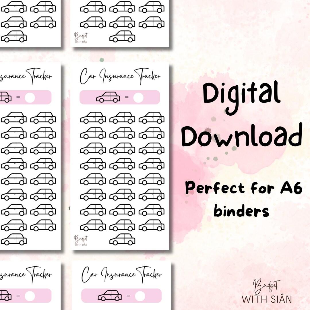 Car Insurance Savings Tracker PRINTABLE, Savings Tracker, Savings ...