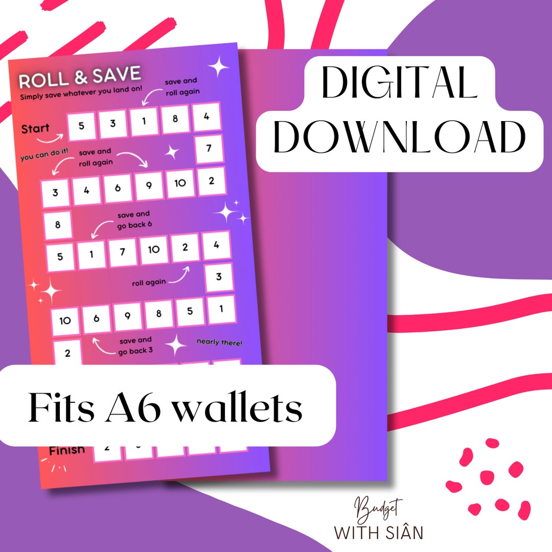 Roll & Save Savings Challenge PRINTABLE Savings Tracker - Etsy