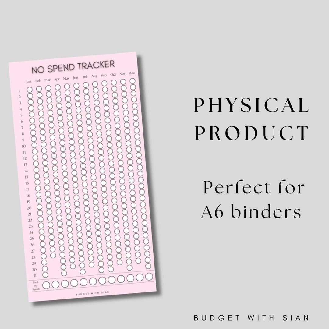 Laminated No Spend Tracker: Savings Challenge - Etsy
