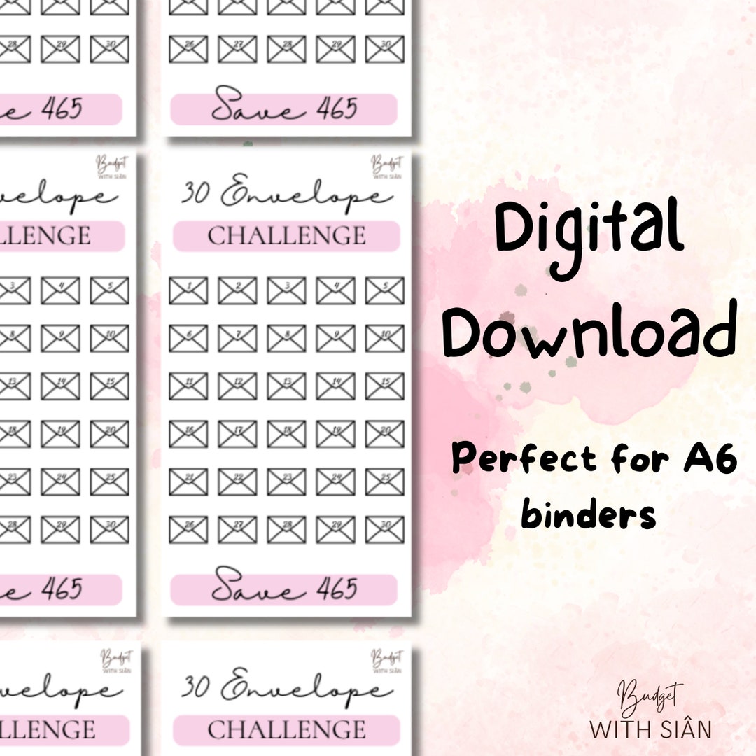 30 Envelope Savings Challenge PRINTABLE , Savings Tracker, Savings ...