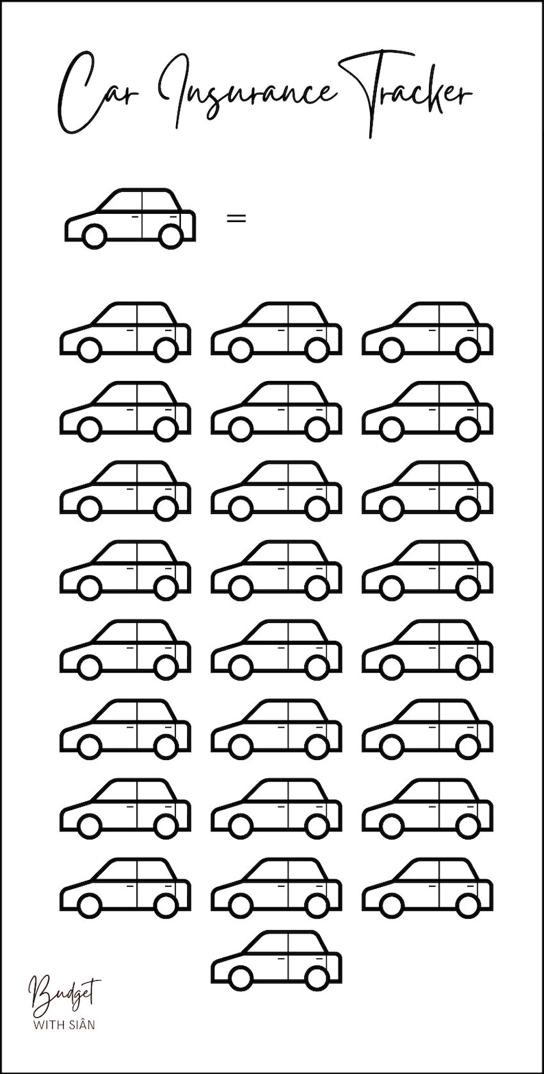 Car Insurance Savings Tracker PRINTABLE Savings Tracker - Etsy