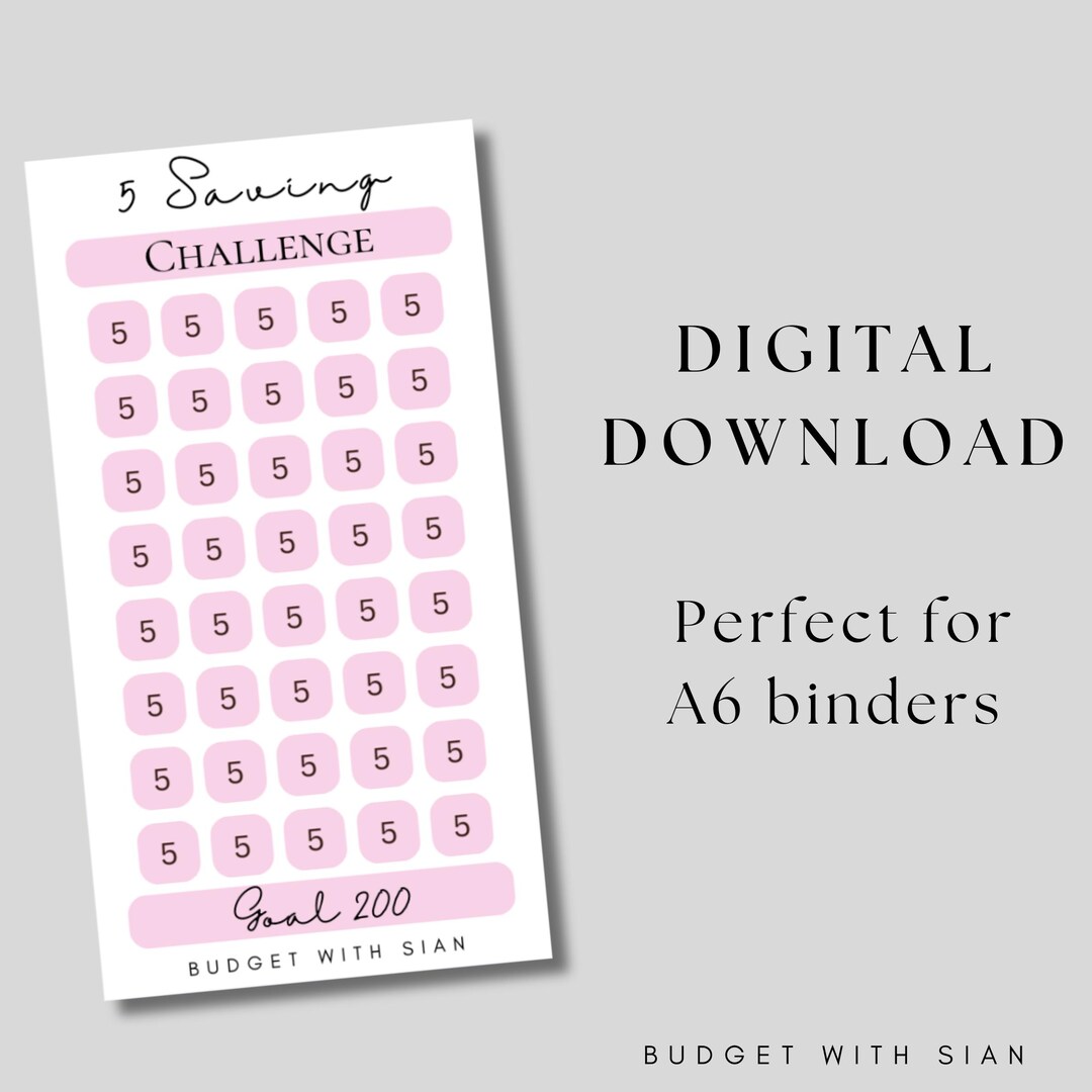 5 Savings Tracker PRINTABLE | Savings Tracker | Savings Challenge ...