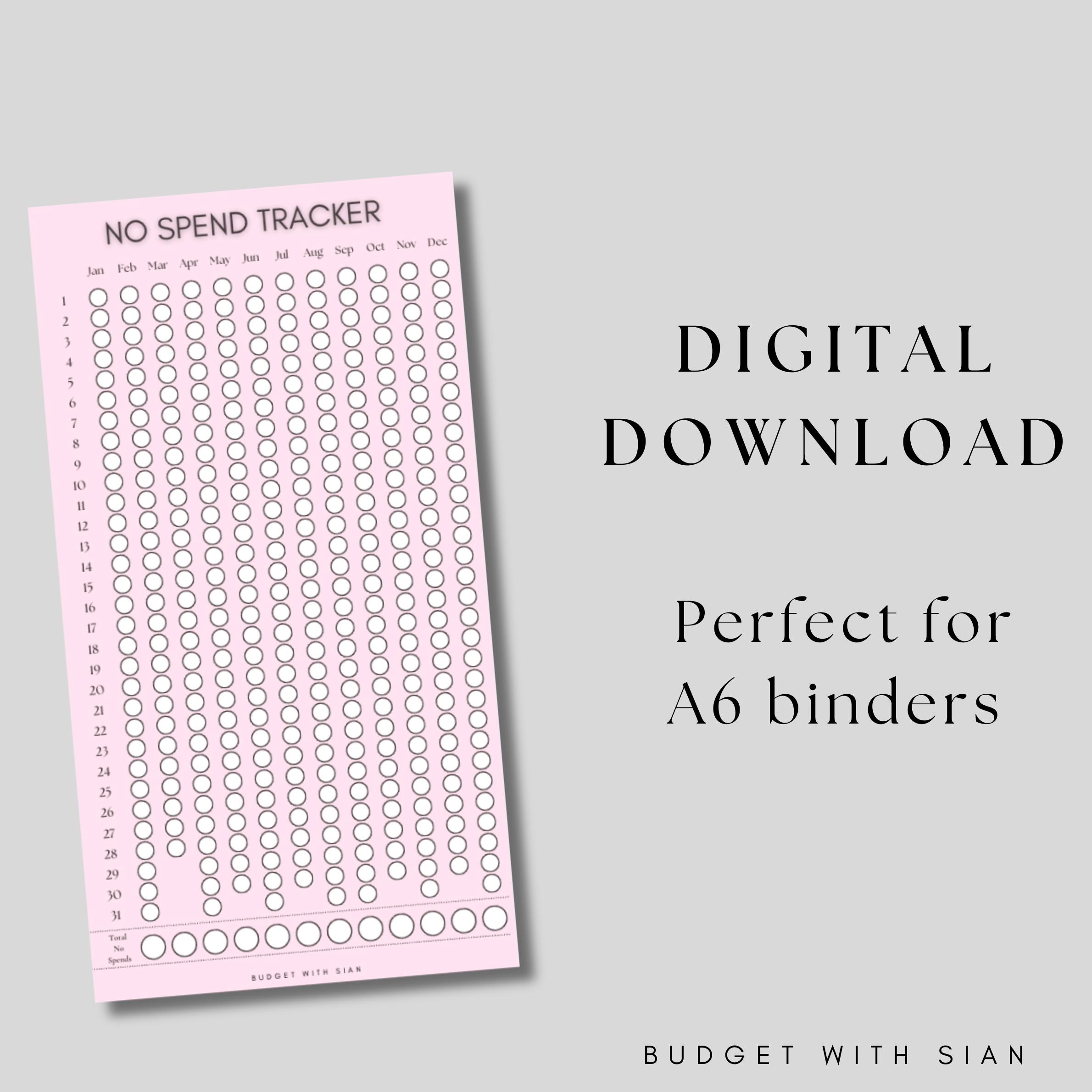 Pink No Spend Tracker Printable: A6 Savings Challenge (digital Download ...