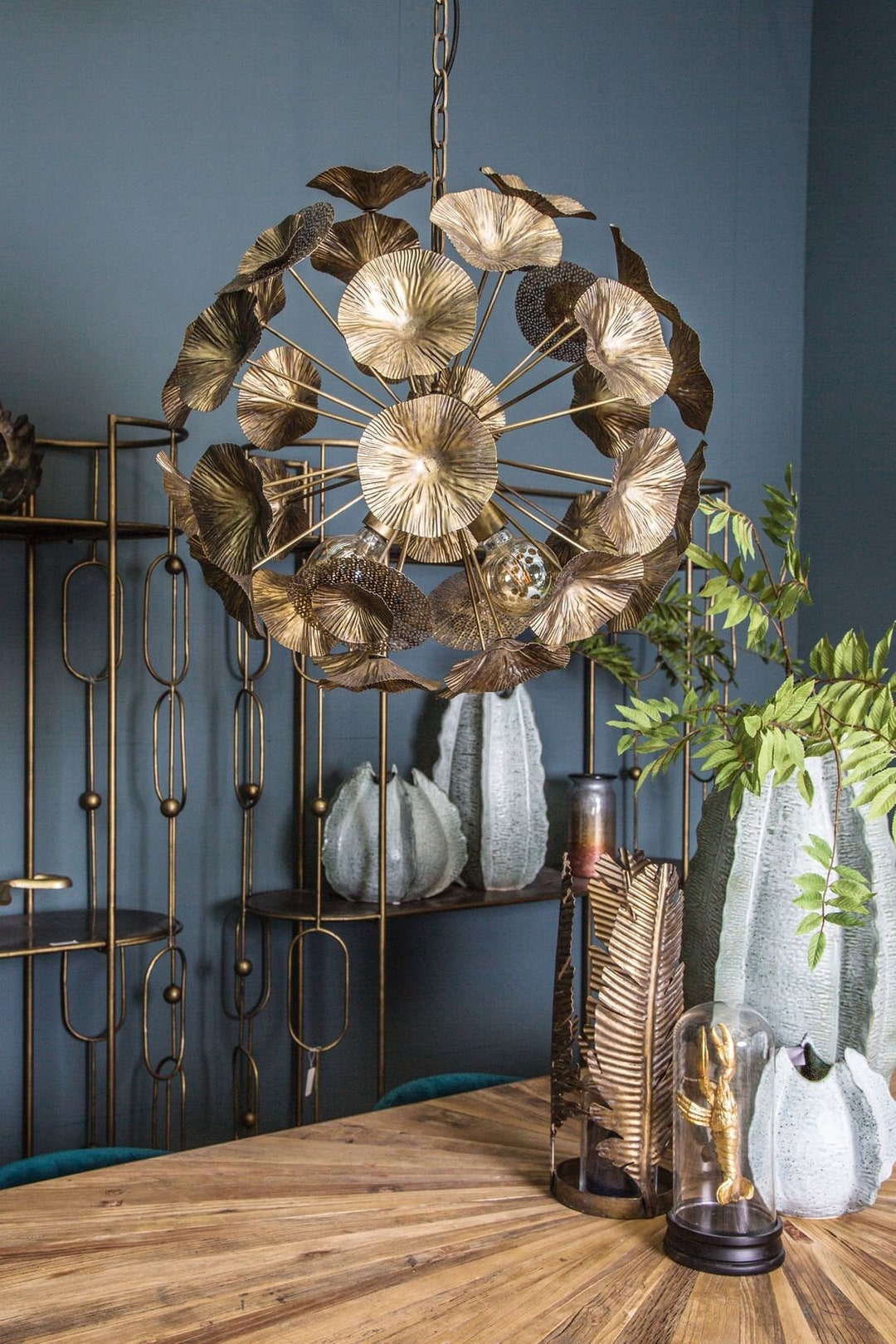 Ceiling Light Pendant Pendant Chandelier Marthe Gold Metal, Ball of ...