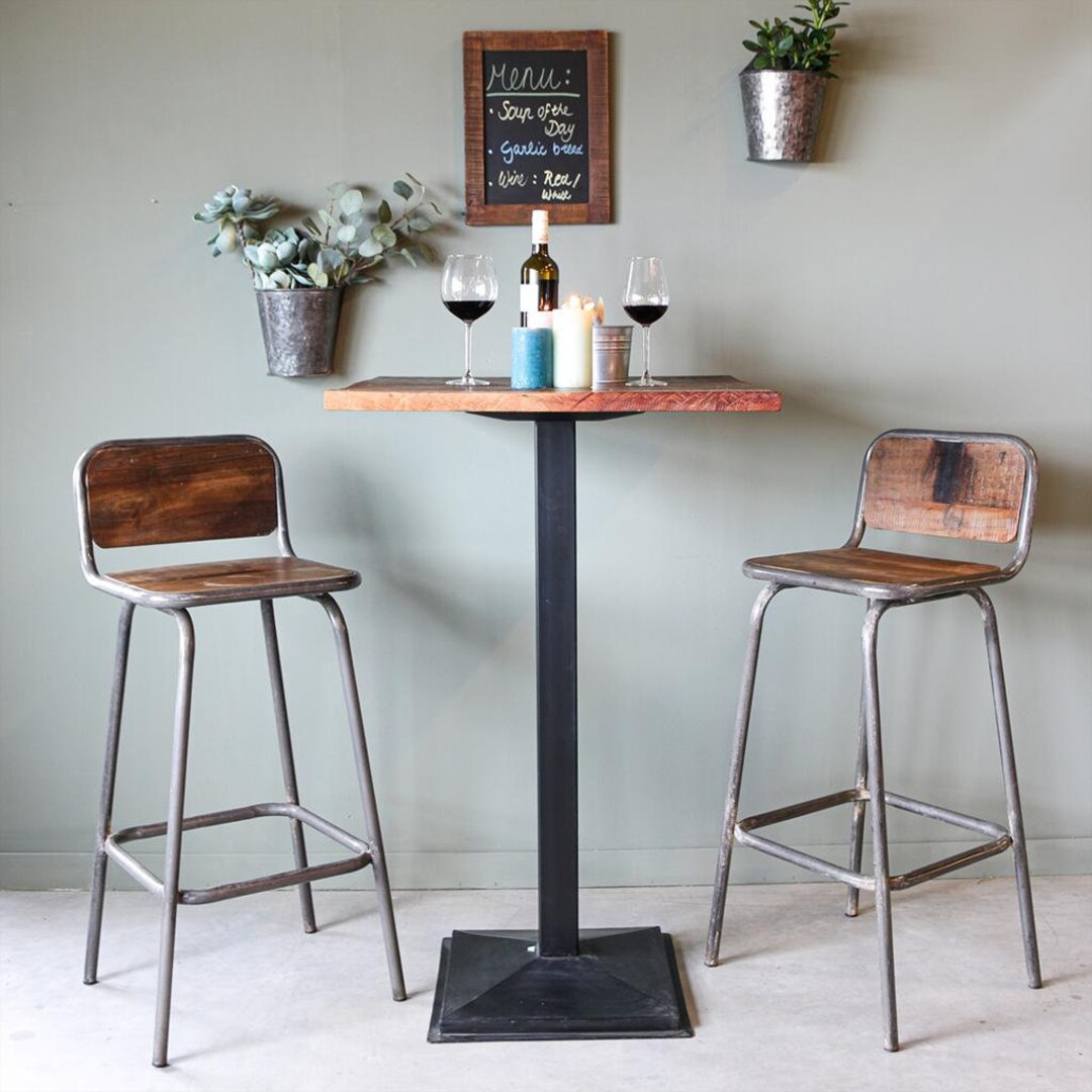 Barhocker Vintage Holz, Altholz und Altmetall, Handmade Loft Style ...