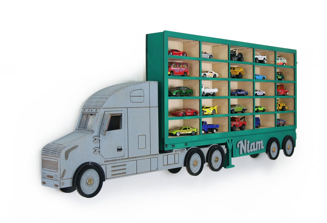 Toy Car Storage 20-100 Sections- Hot Wheel Shelf- Handmade Wooden ...