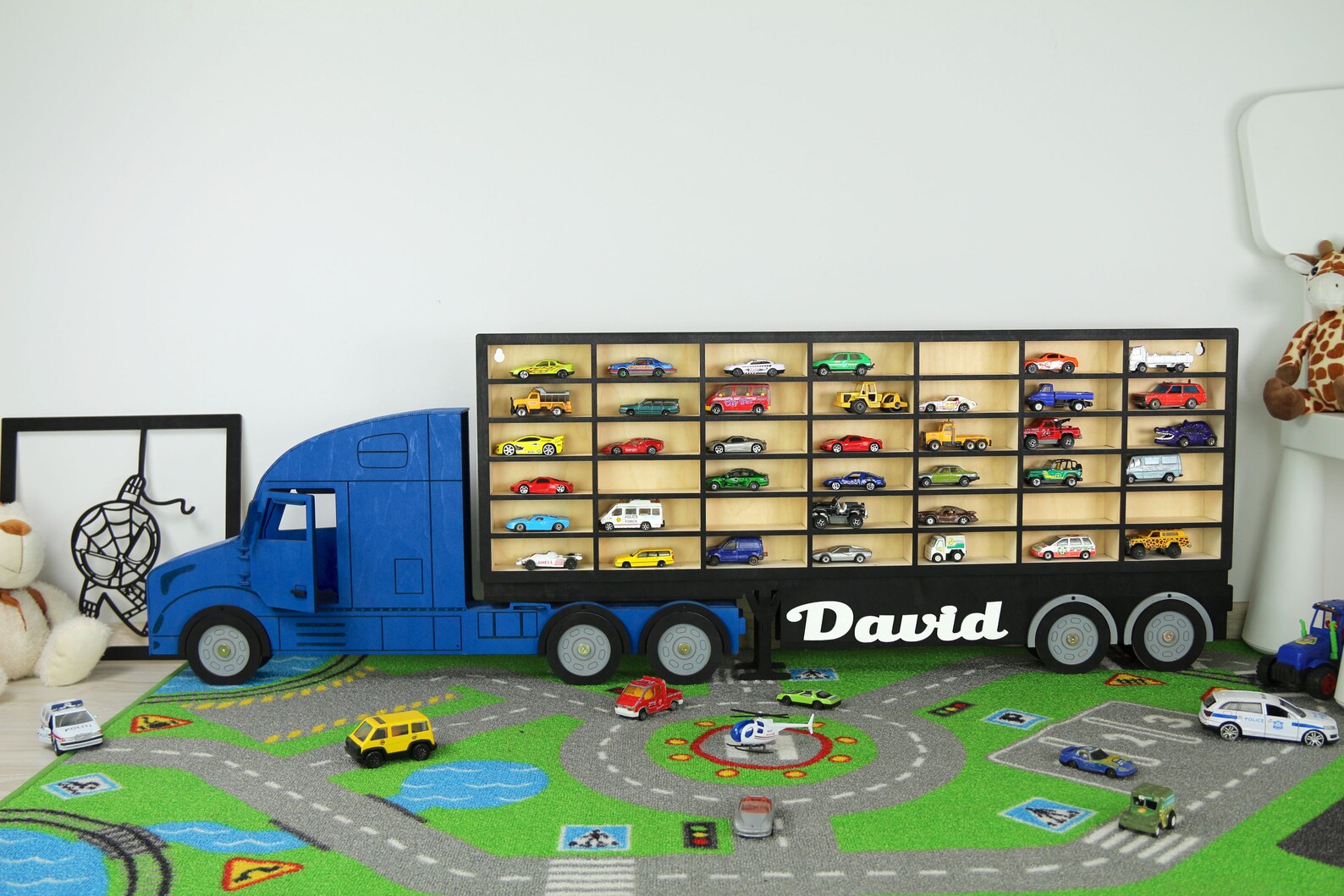 Toy Car Storage 20-100 Sections Hot Wheel Shelf Handmade - Etsy