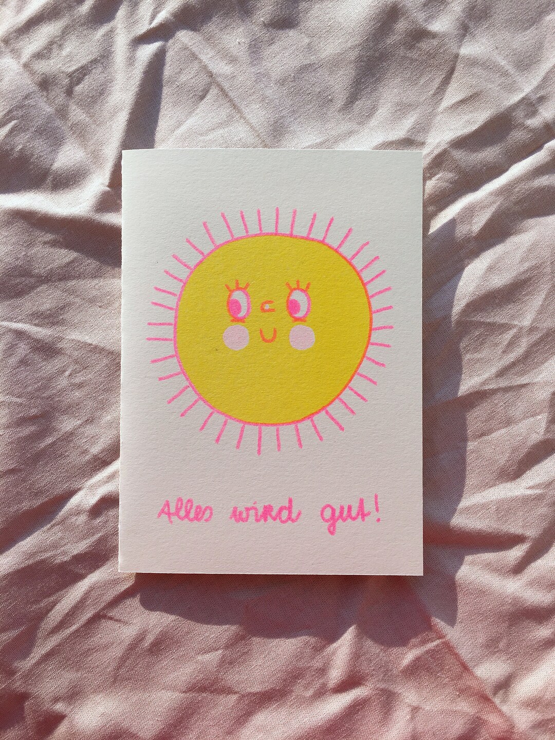 Greeting Card Sun Map Risoprint - Etsy UK