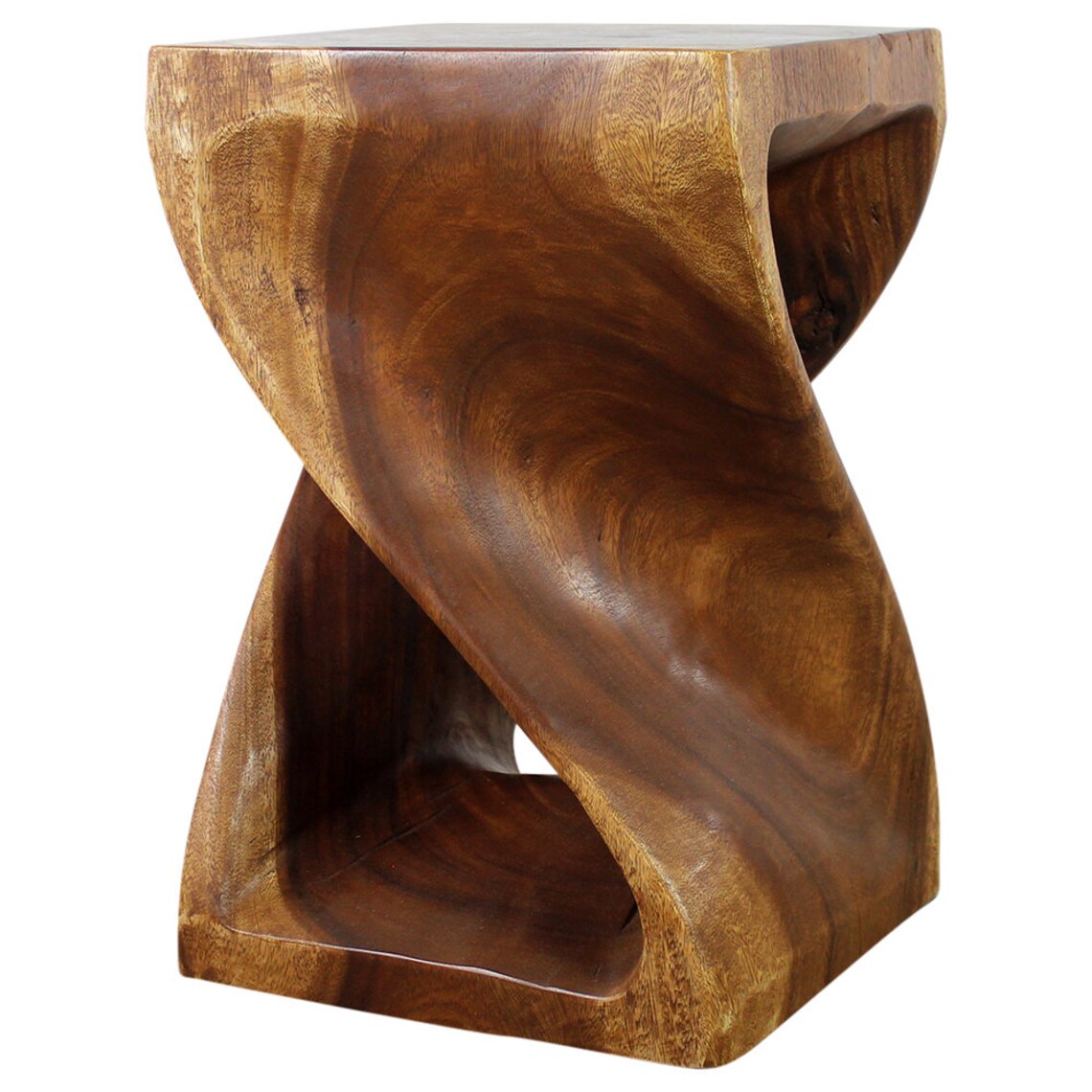 Haussmann® Wood Twist End Table 15 X 15 X 23 Inch High Walnut - Etsy