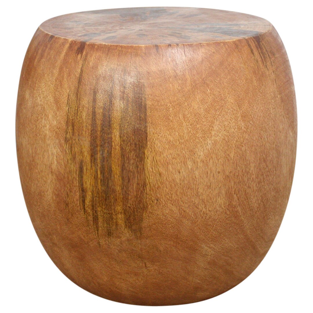 Haussmann® Mango Wood Pouf Table 20 in DIA X 18 in High Light - Etsy