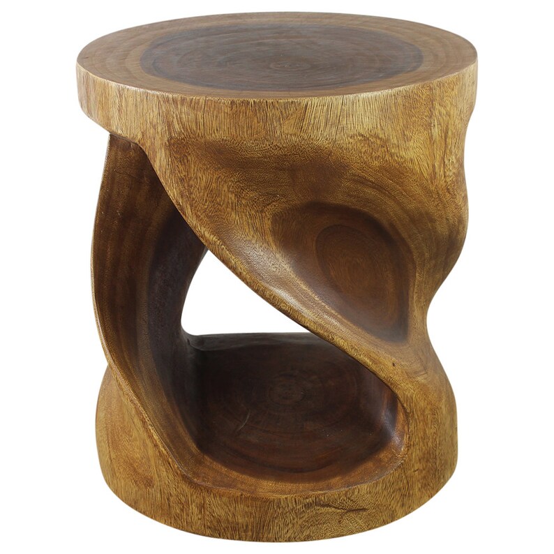 Haussmann® Round Twist End Table 18 in DIA X 20 in H Walnut - Etsy