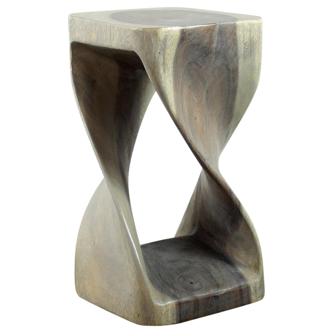 Haussmann® Original Wood Twist Stool 10 X 10 X 18 in High Grey - Etsy