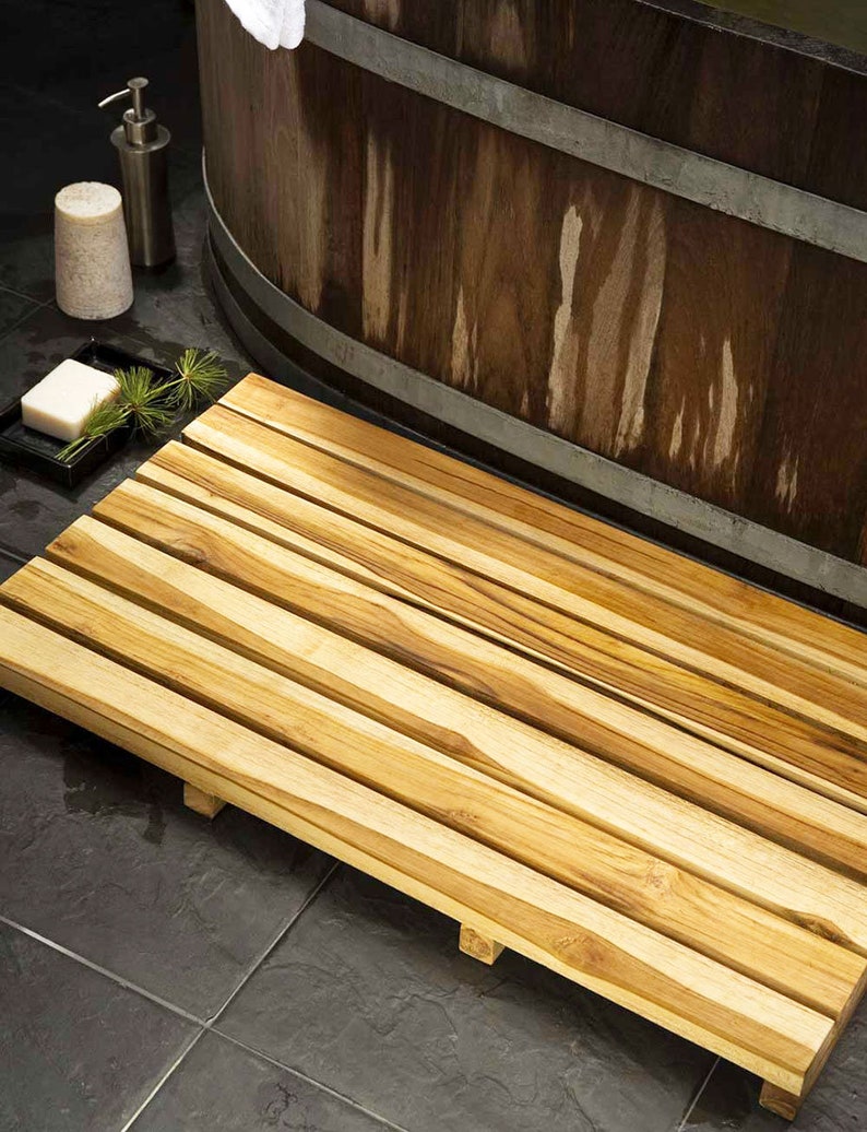 Haussmann® Teak Spa Mat ST 28 L X 17 W X 2 in H Teak Oil - Etsy