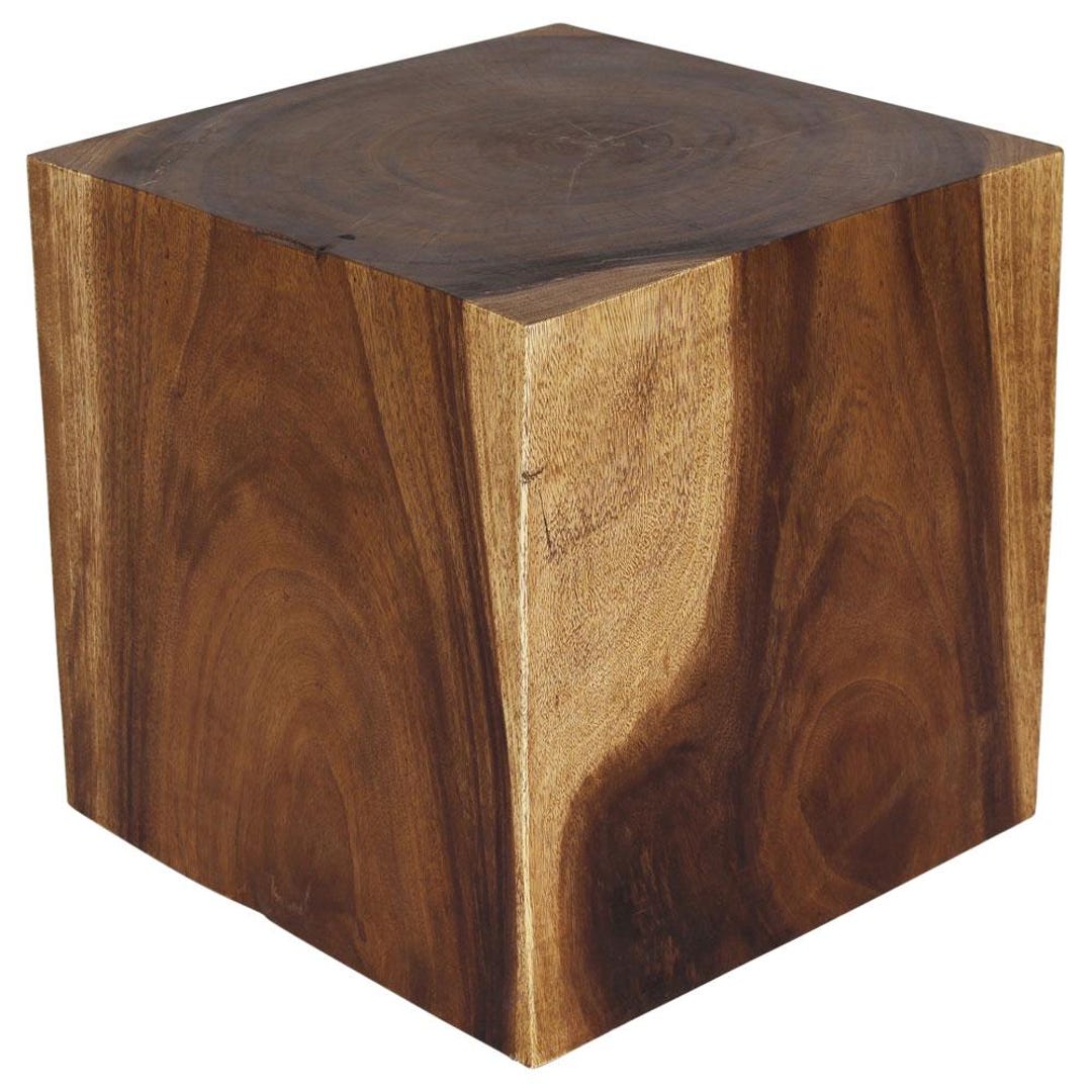 Haussmann® Wood Cube Table 18 in SQ X 18 in High Hollow Inside Walnut ...