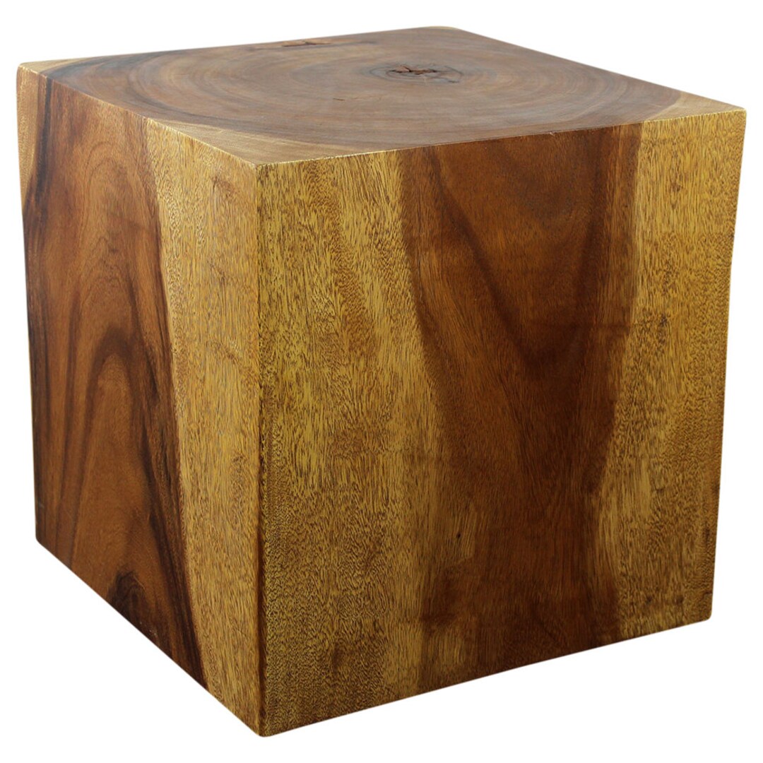 Haussmann® Wood Cube Table 18 in SQ X 18 in High Hollow Inside Walnut ...