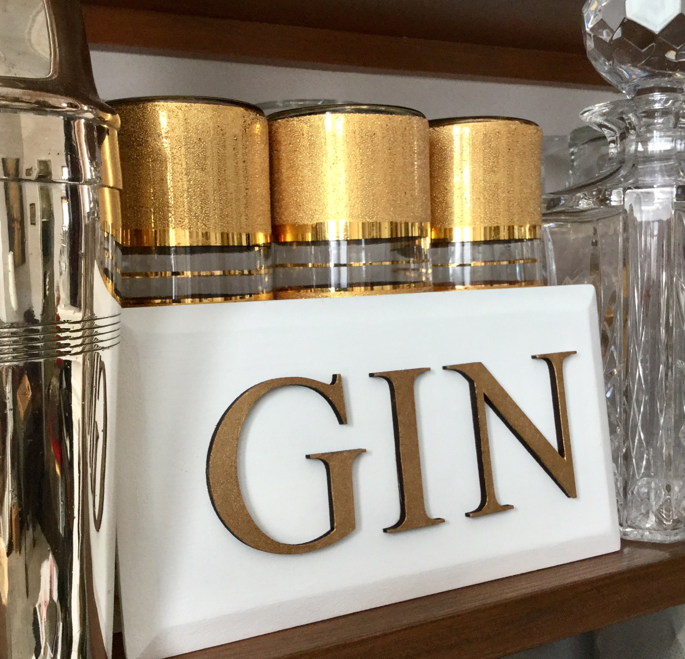 Gin Sign, Hanging Sign, Gin Bar, Bar Plaque, Bar Cart Decor, Drinks ...