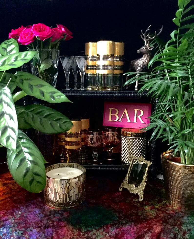 Pink Bar Sign Bar Cart Styling Bar Cart Decor Bar | Etsy UK