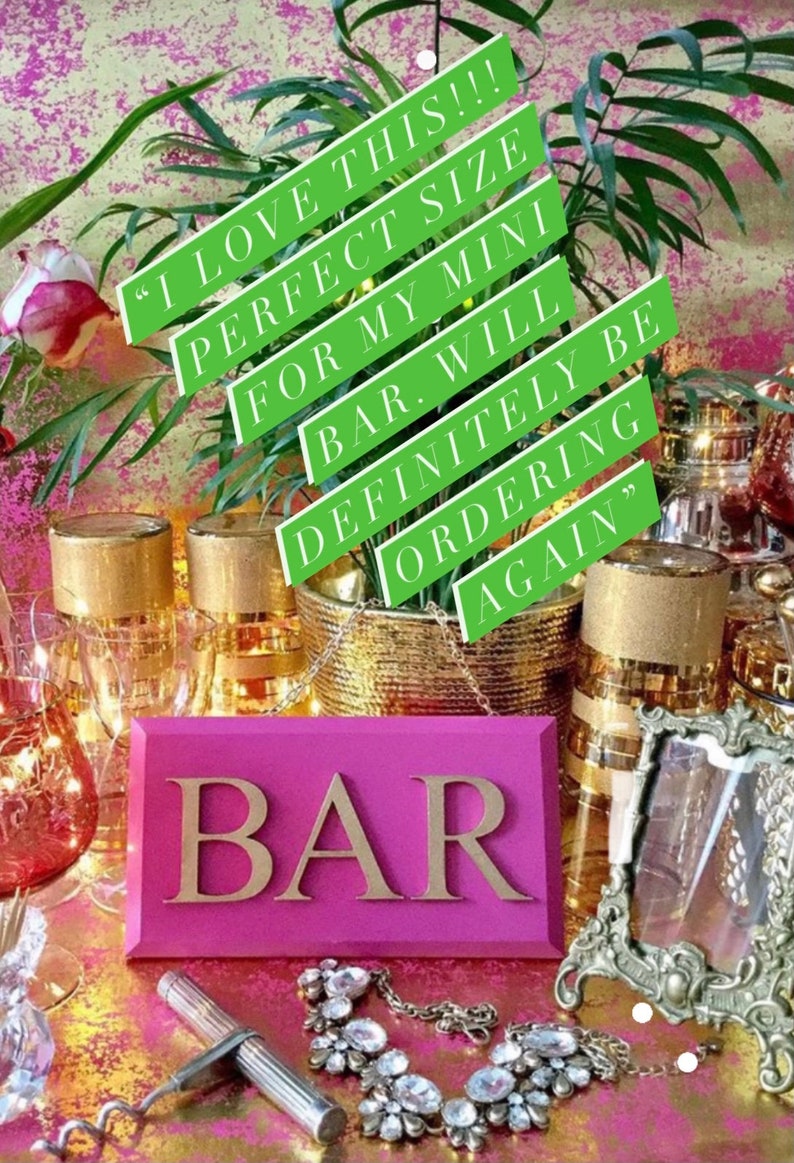 Pink Bar Sign Bar Cart Styling Bar Cart Decor Bar | Etsy UK