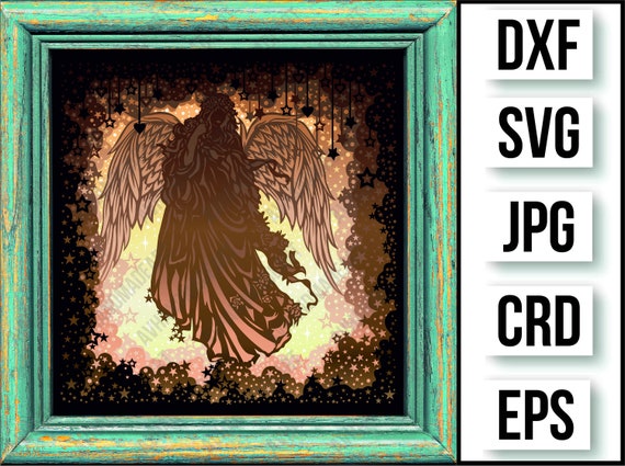 Angel Shadow box svg Paper cut light box template 3D papercut | Etsy