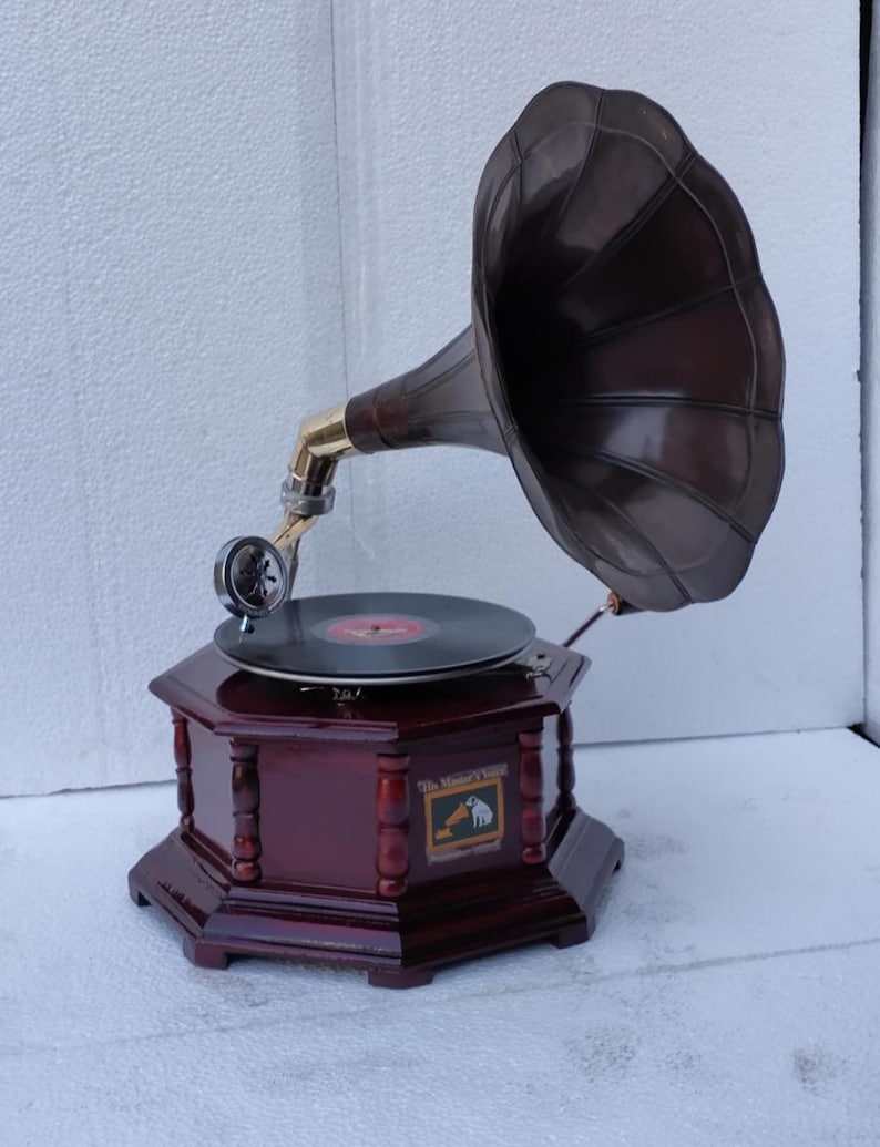 Vintage Style Gramophone - Ornate Horn Phonograph Record Player - Etsy