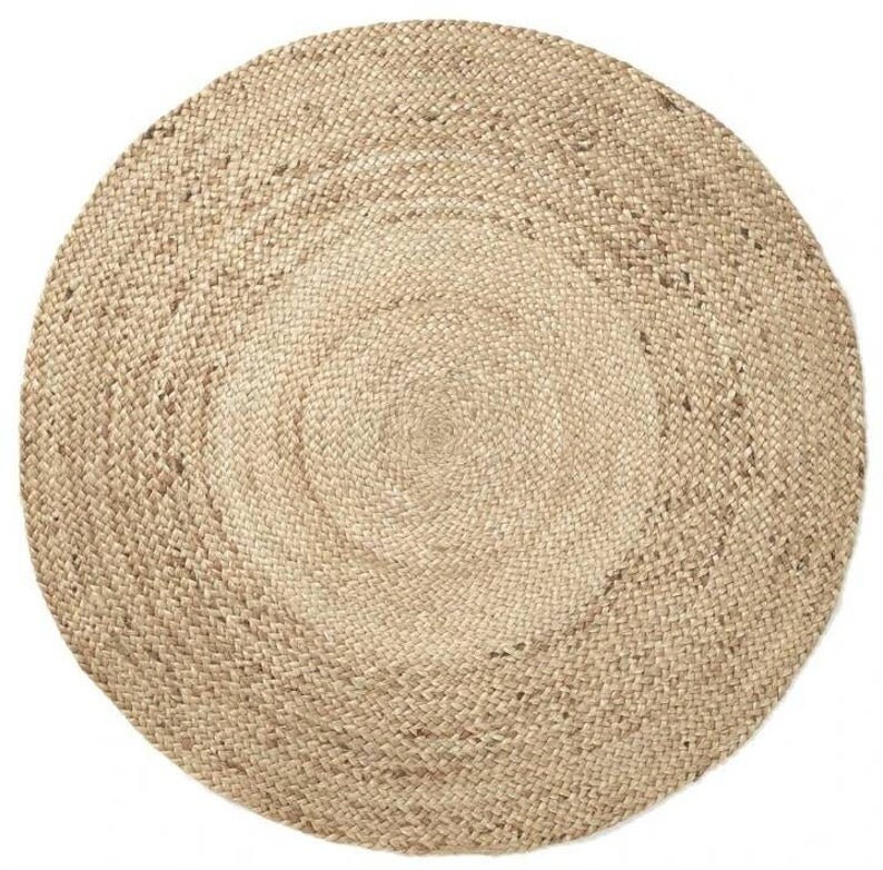 Bohemian Natural Jute Area Rugs Hand Braided Round Rugs Home | Etsy