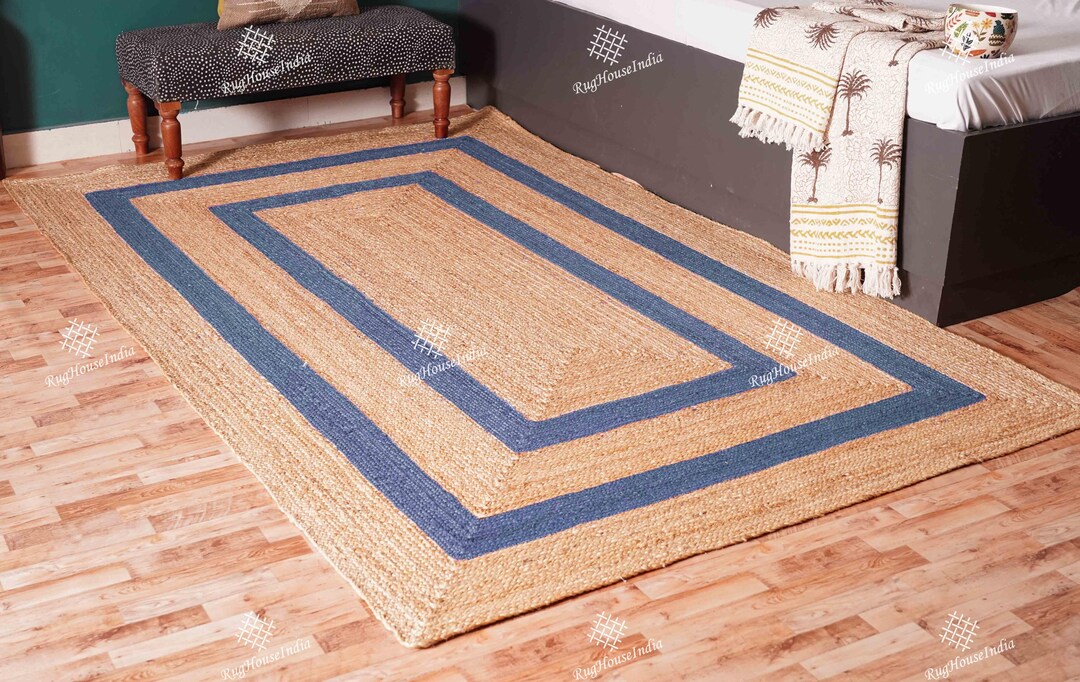 Custom Size Hand Braided Natural Jute Rug With Every Color Double ...