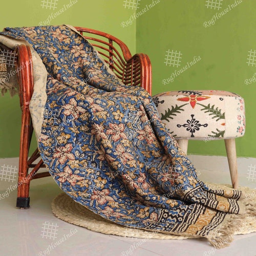 Indian Soft Cotton Throws Blankets Indian Classic Hand Printed - Etsy