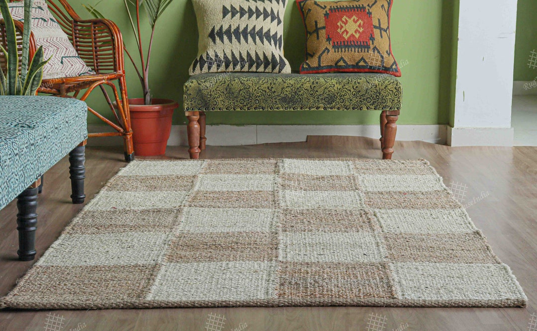 Unique Natural Jute Hemp Rug Ideal as a Decorative Box Rug, Stair Decor ...