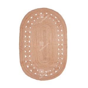 6x9 Ft Natural Indian Hand Braided Oval Scalloped Jute Rug - Etsy