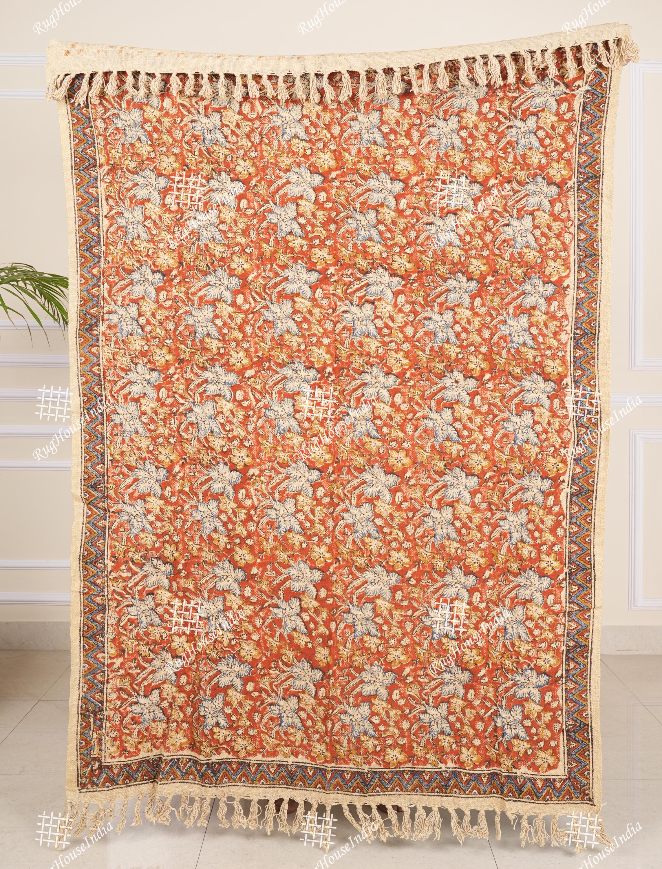 Indian Handmade Soft Cotton Throws Blankets, Hand Loom Hand Block ...