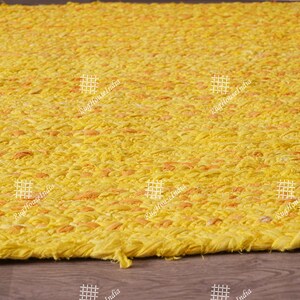 Every Size Hand Braided Yellow Cotton Rug, Rectangle Cotton Runner ...
