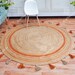 Custom Size Hand Braided Orange Round Natural Jute Rugs With - Etsy